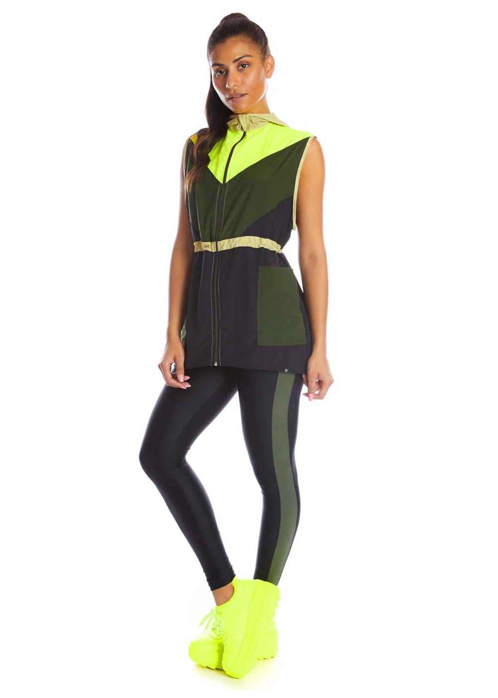 Colete Estelar Preto / Verde Musgo