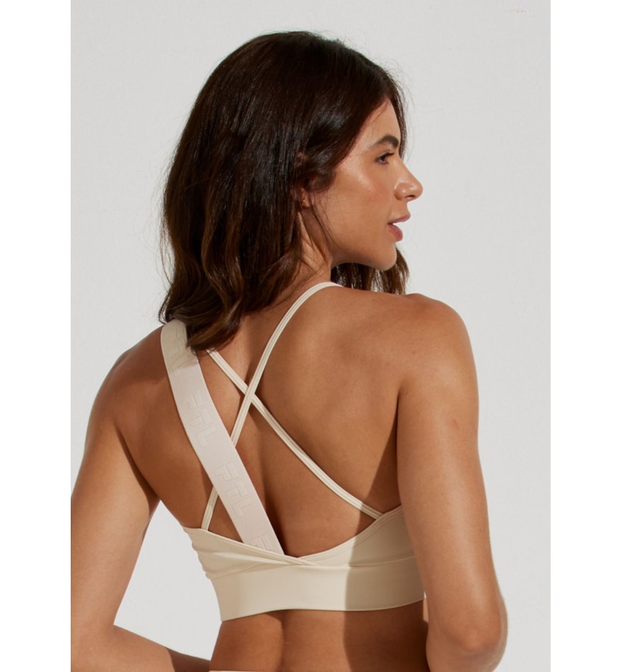 Top AlÇas Finas Paris Off White Com Bojo RemovÍvel Fitli